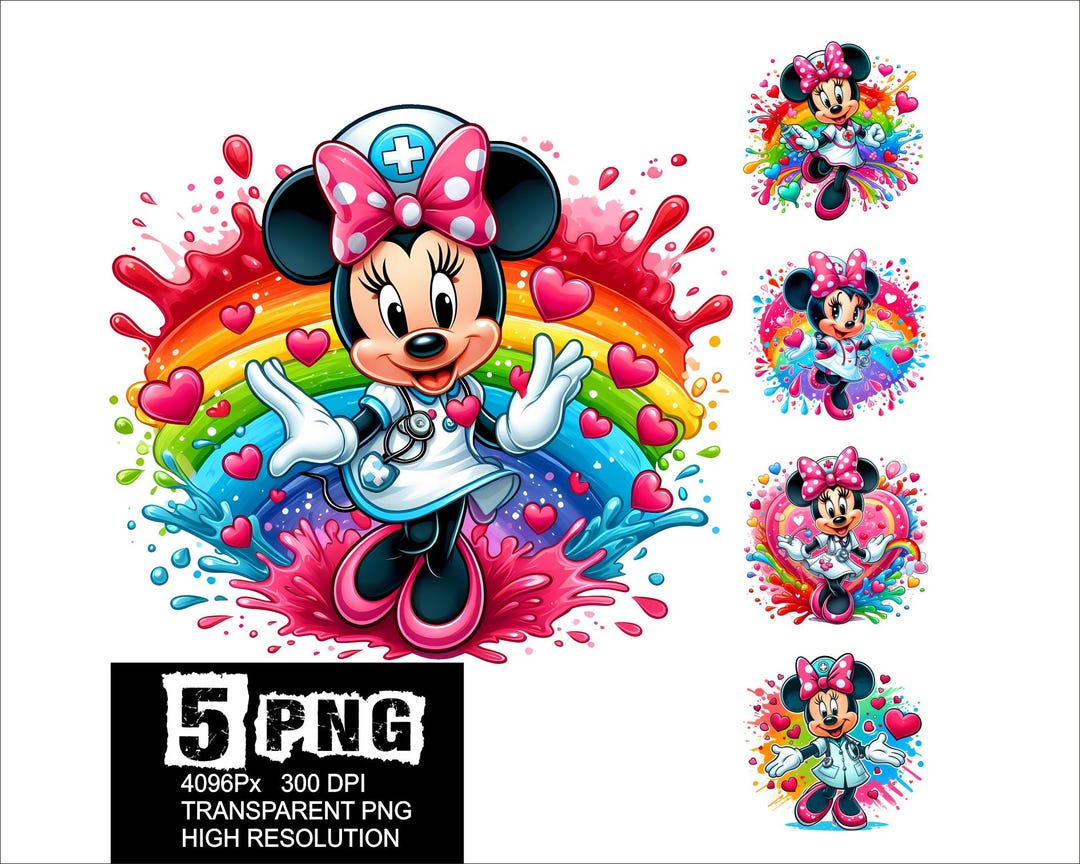 Minnie Nırse Design 5 PNG Mouse Nurse Girl Splash High Resolution Png ...