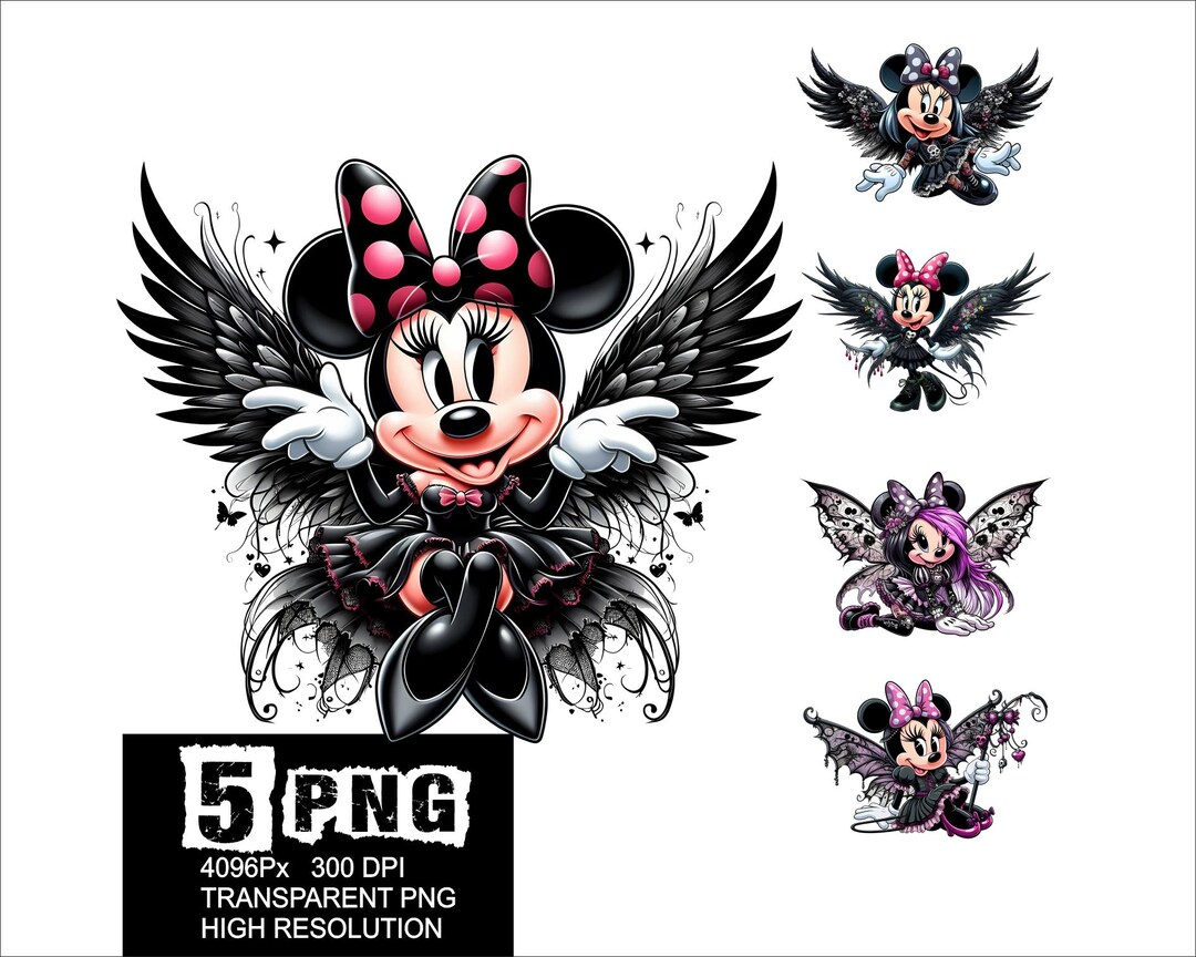 Minnie Gothic Fairy Design 5 PNG Gothic Minnie Clipart High Resolution ...