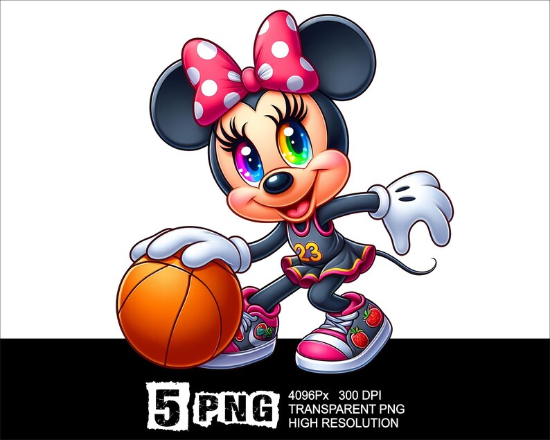 Minnie Basketball Girl Design 5 PNG Minnie Clipart High Resolution Png ...