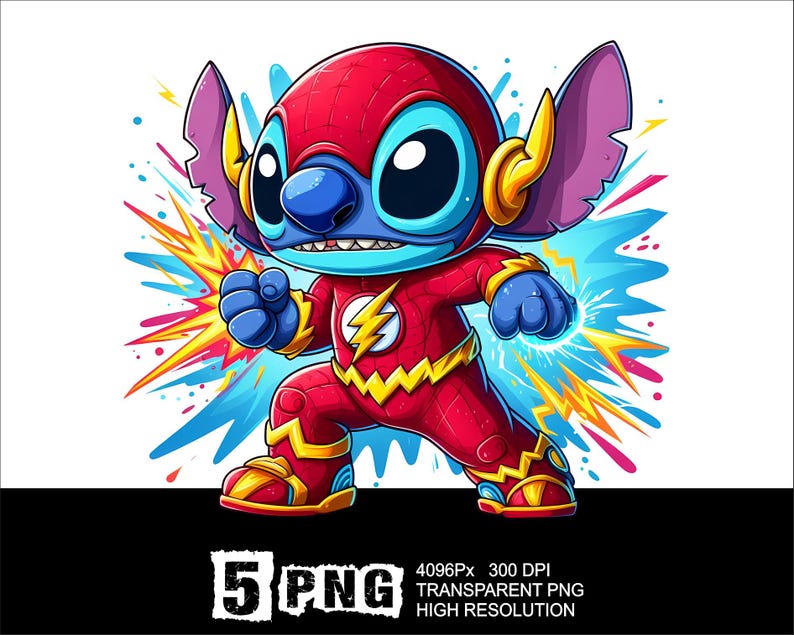 Stitch Hero Flash Design 5 PNG Stitch Clipart High Resolution Png ...