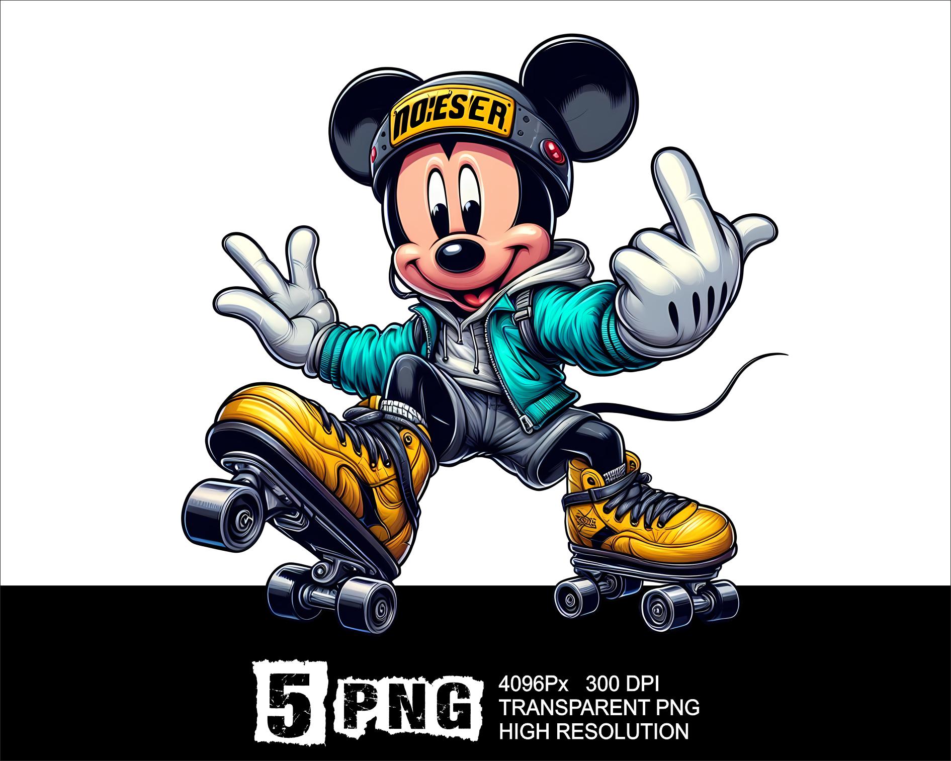 Mickey Skate Roller Design 5 PNG Mickey Clipart High Resolution Png ...