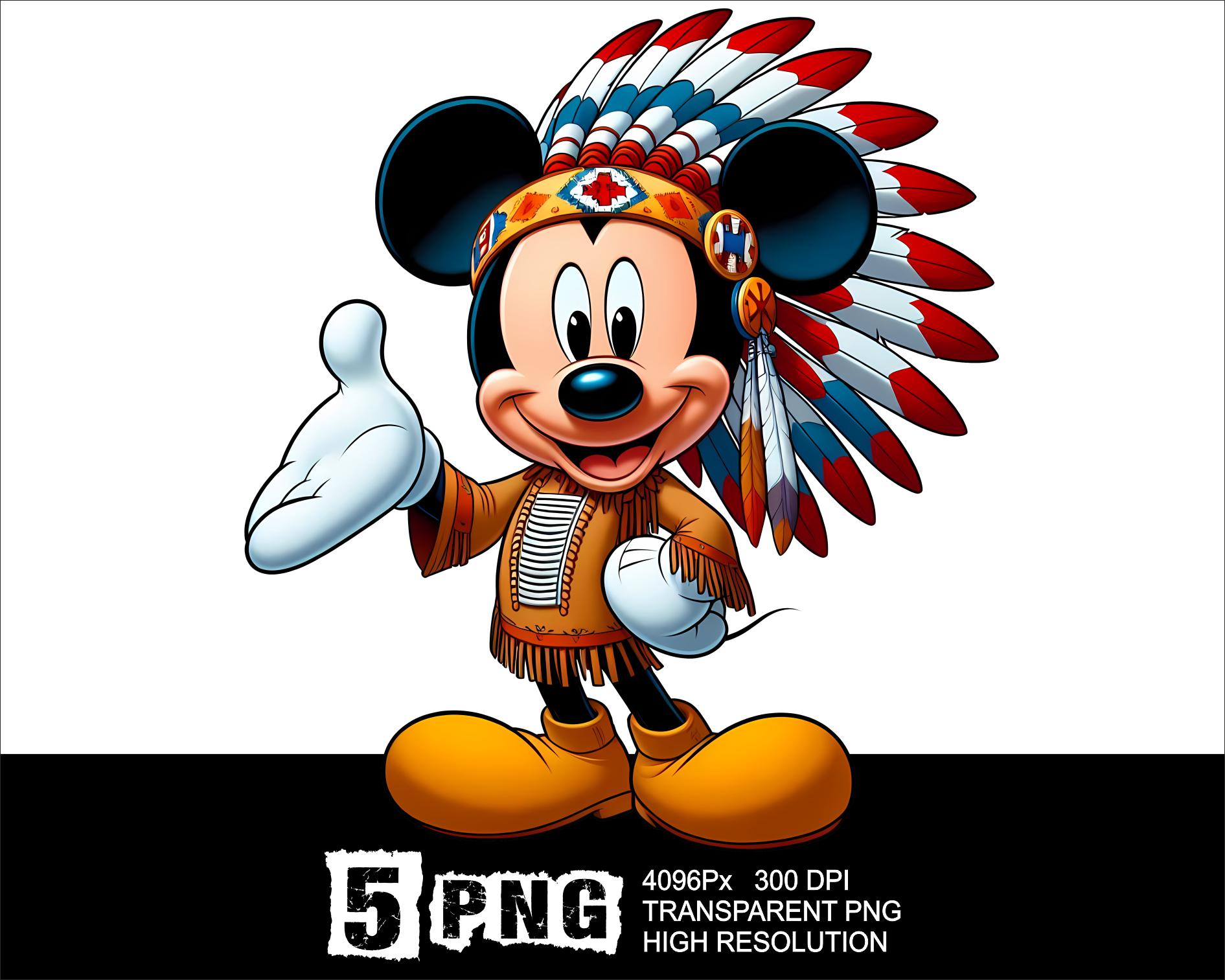 Mickey Native Indian Design 5 PNG Mickey Clipart High Resolution Png ...