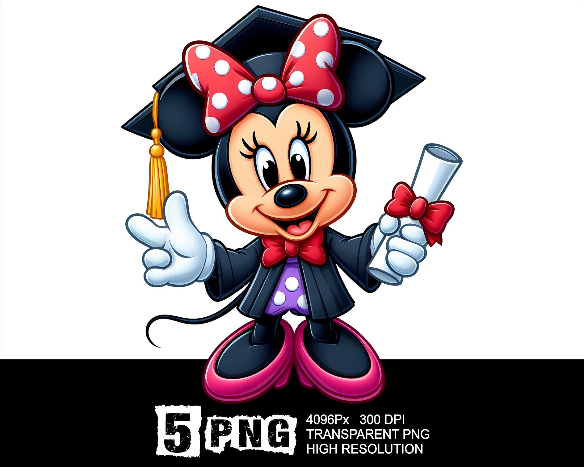 Diseño de graduación de Minnie 5 PNG Clipart de niña de graduación de ...