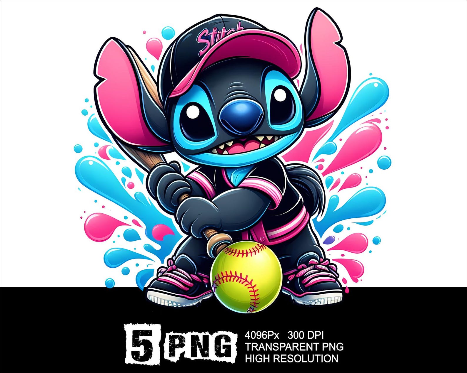 Stitch Softball Design 5 PNG Stitch Clipart High Resolution Png Design ...