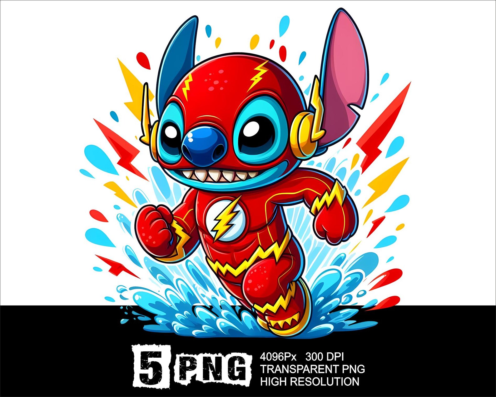 Stitch Hero Flash Design 5 PNG Stitch Clipart High Resolution Png ...