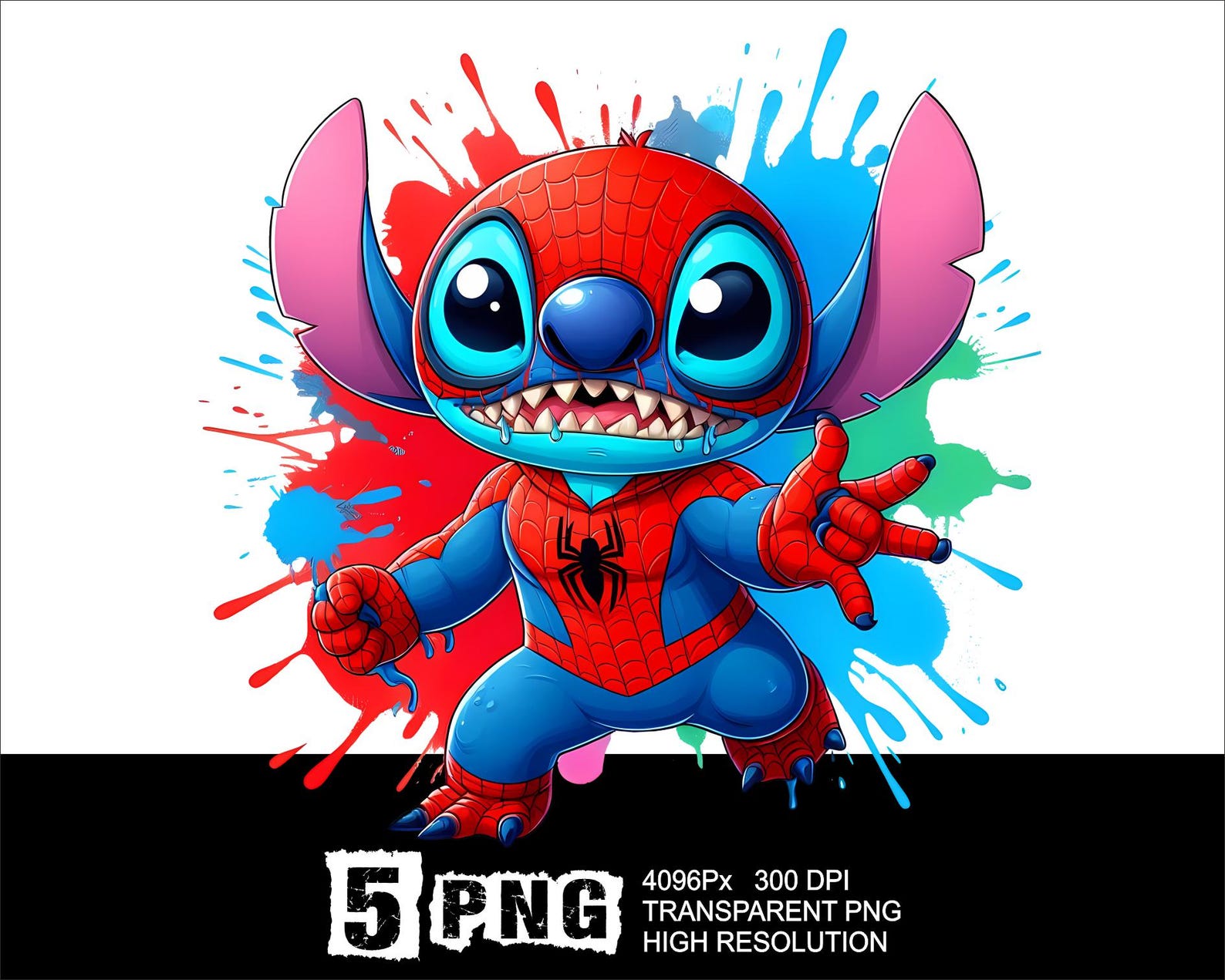 Stitch Hero Spider Design 5 PNG Stitch Clipart High Resolution Png ...