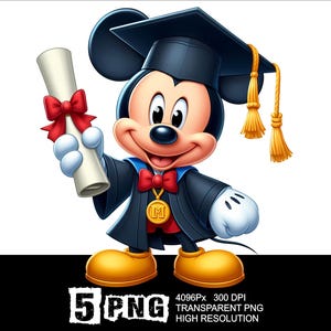 Mickey Graduation Design 5 PNG Mouse Graduation Clipart High Resolution ...
