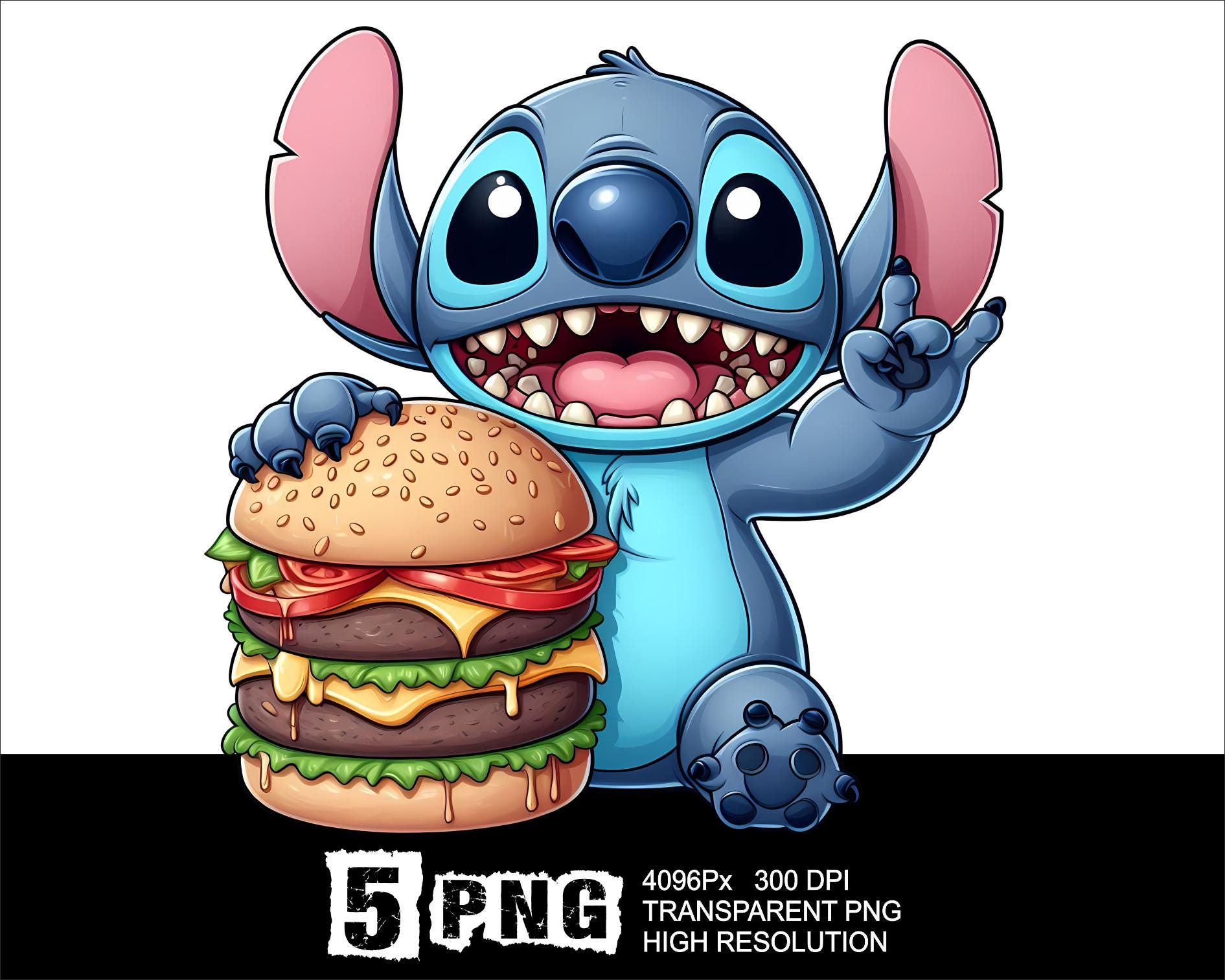 Stitch Hamburger Design 5 PNG Stitch Clipart High Resolution Png Design ...