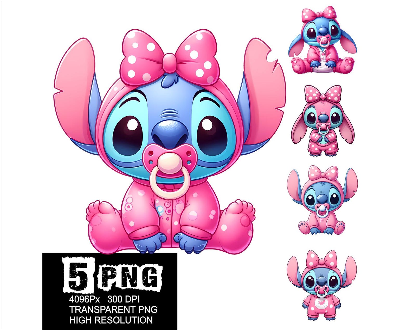 Girl Baby Stitch Design 5 PNG Angel Stitch Clipart High Resolution Png ...