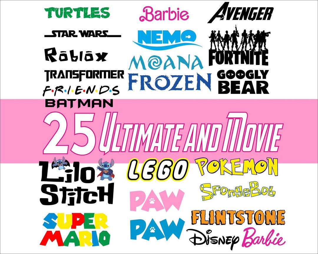 The Ultimate 25 Fonts Cartoon Font Bundle for Cricut SVG Canva Font ...