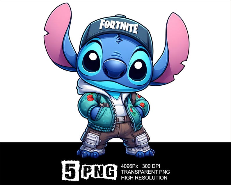 Soldier Stitch Fnite Gamer Design 5 PNG Stitch Clipart High Resolution ...