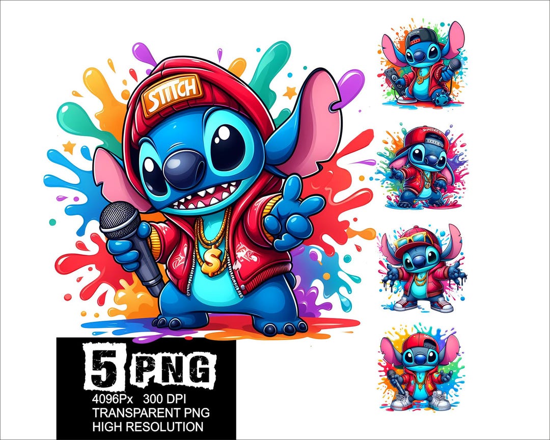 Stitch Rapper Design 5 PNG Rapper Splash Design High Resolution Png ...