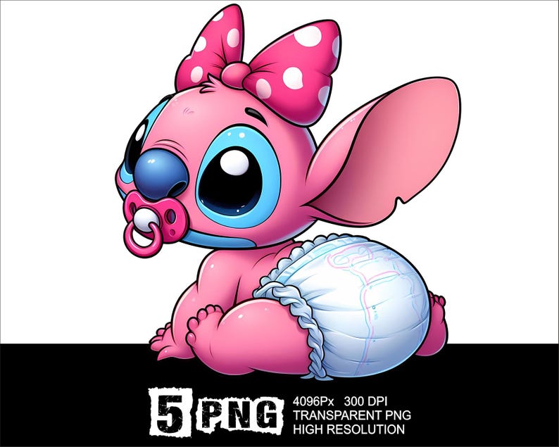 Girl Baby Stitch Design 5 PNG Angel Stitch Clipart High Resolution Png ...
