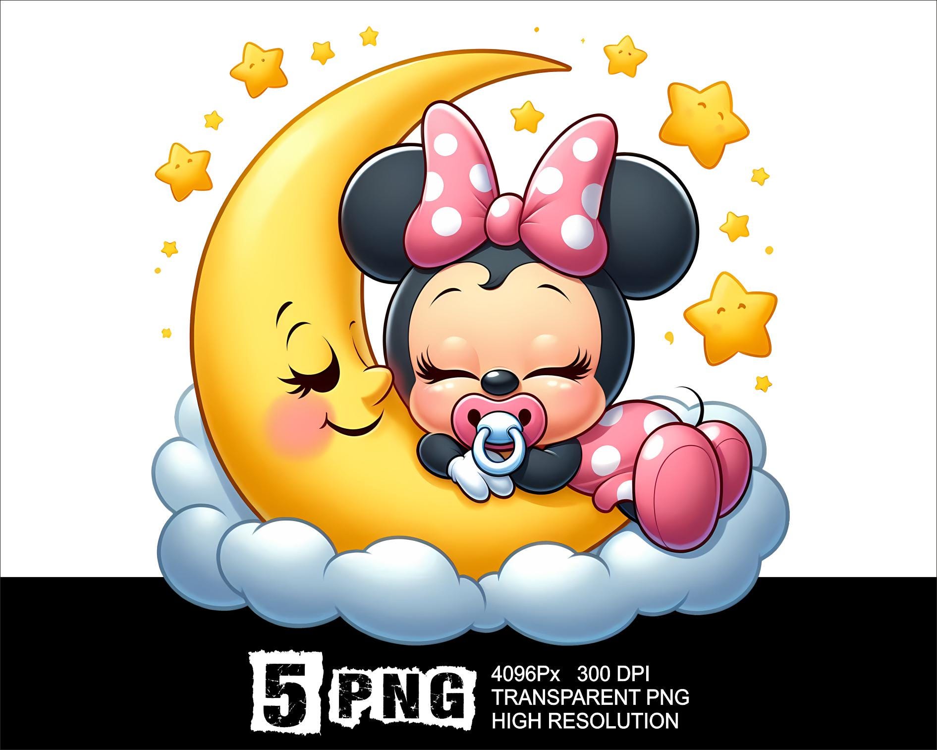 Sleeping Baby Minnie Design 5 PNG Minnie Clipart High Resolution Png ...