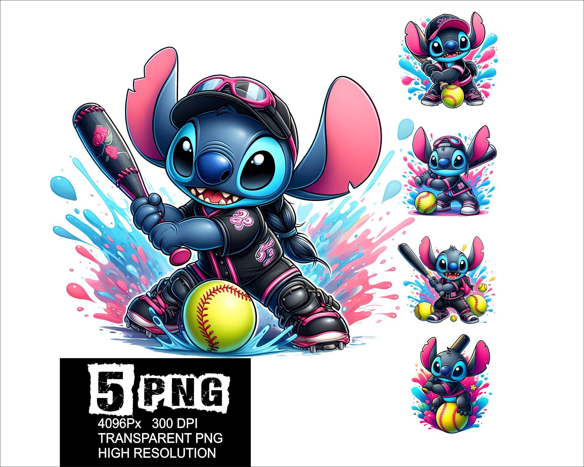 Stitch Softball Design 5 PNG Stitch Clipart High Resolution Png Design ...