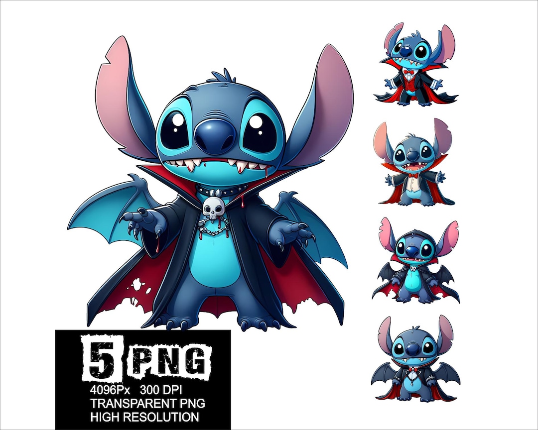 Stitch Dracula Design 5 PNG Vampires Stitch Clipart High Resolution Png ...