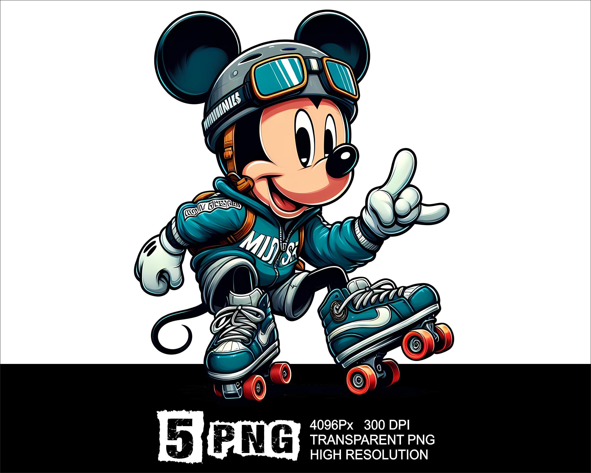 Mickey Skate Roller Design 5 PNG Mickey Clipart High Resolution Png ...