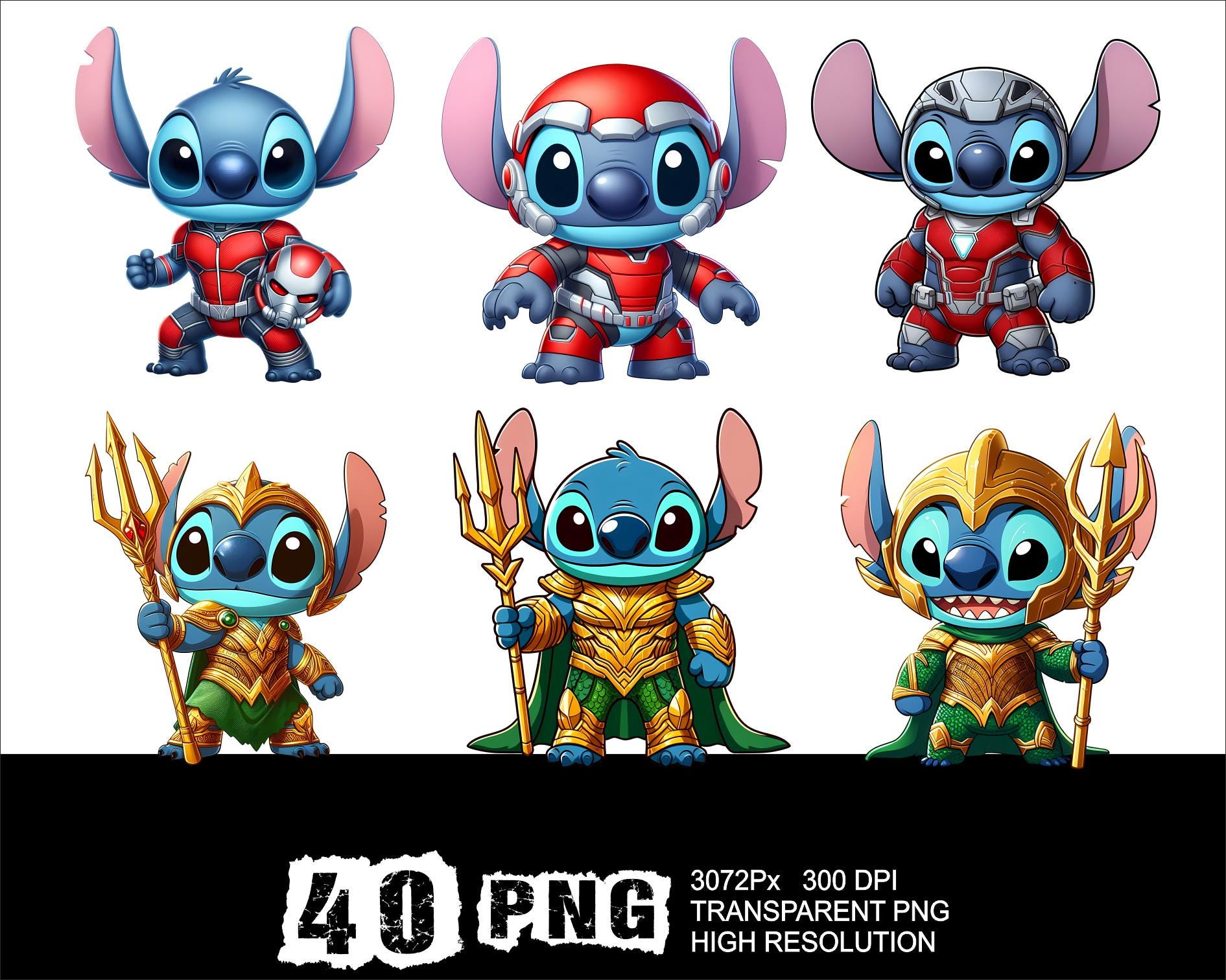 BUNDLE Stitch Superhero 40 Png Stitch Design PNG Clipart High ...