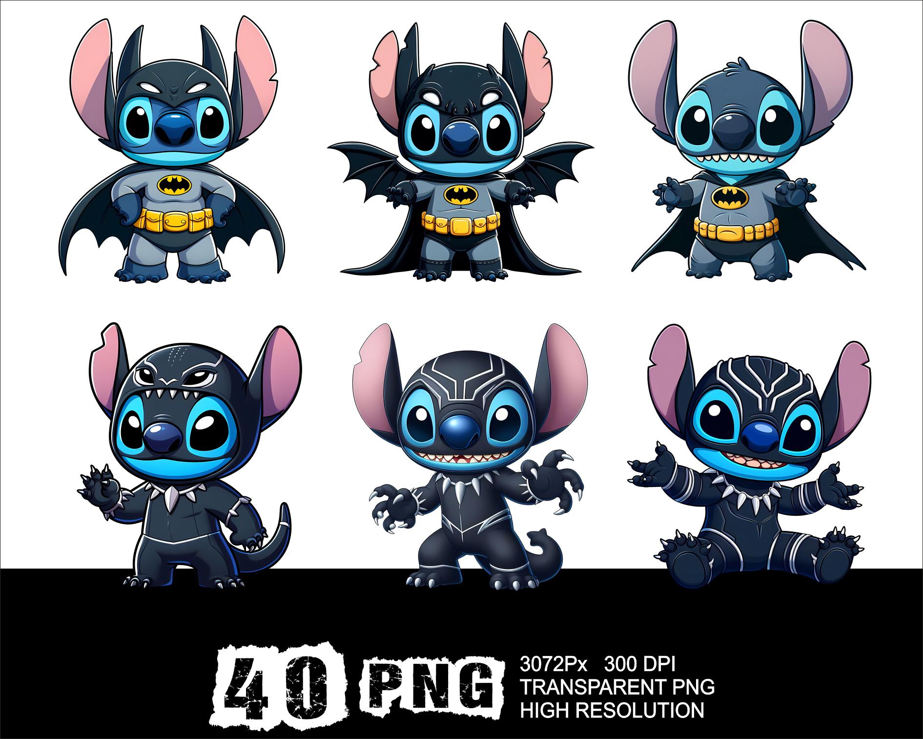 BUNDLE Stitch Superhero 40 Png Stitch Design PNG Clipart High ...