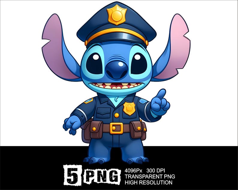 Stitch Police Design 5 PNG Stitch Clipart High Resolution Png Design ...