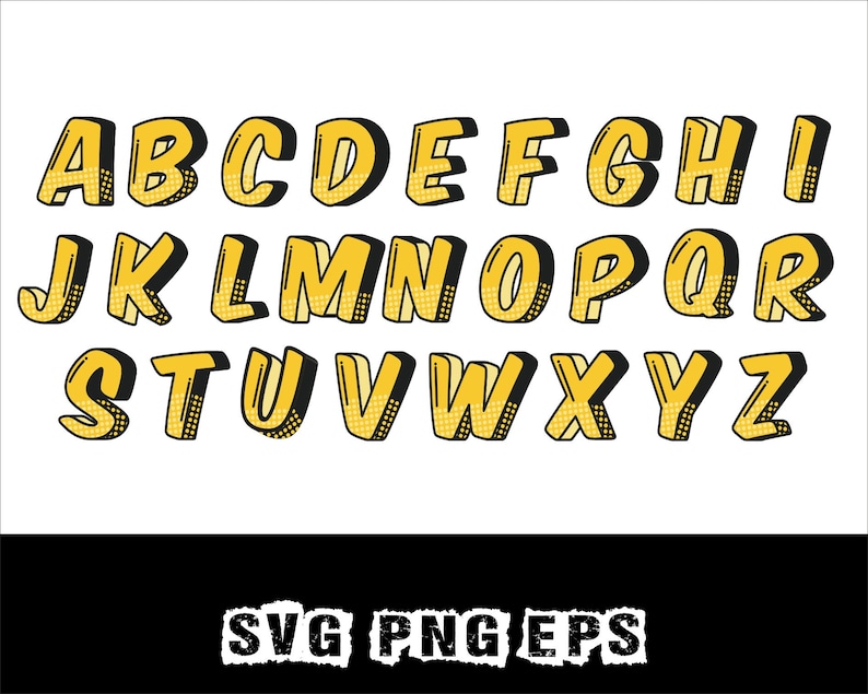 Comic Font SVG Comic Bubbles Clipart Kids Cartoon Svg Png Eps Hero ...
