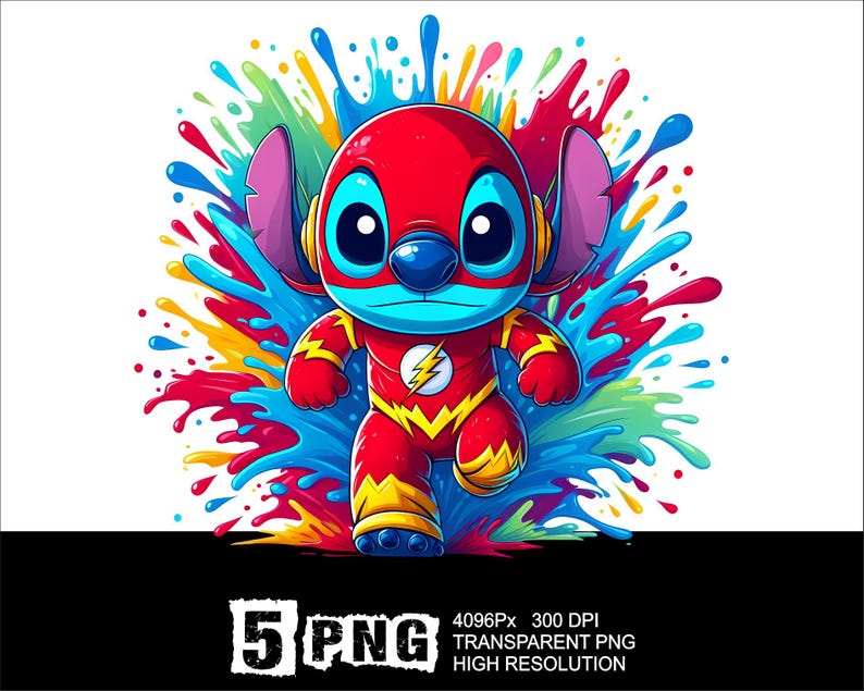 Stitch Hero Flash Design 5 PNG Stitch Clipart High Resolution Png ...