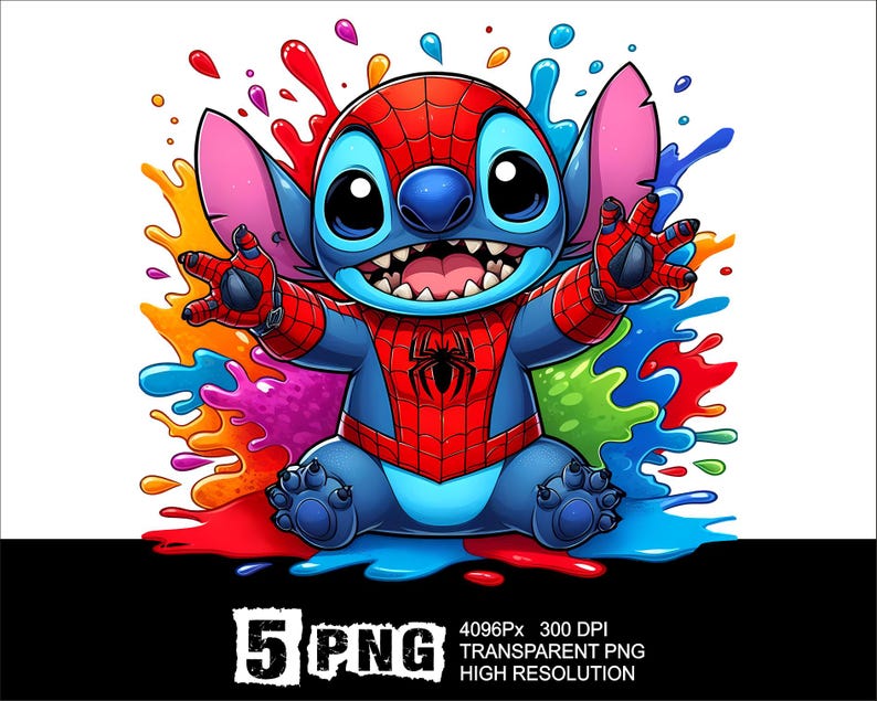 Stitch Hero Spider Design 5 PNG Stitch Clipart High Resolution Png ...