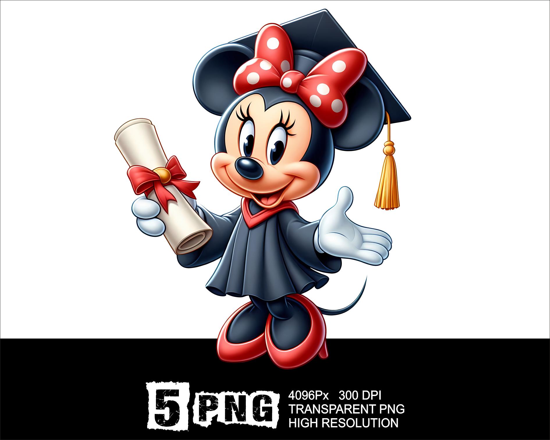 Diseño de graduación de Minnie 5 PNG Clipart de niña de graduación de ...