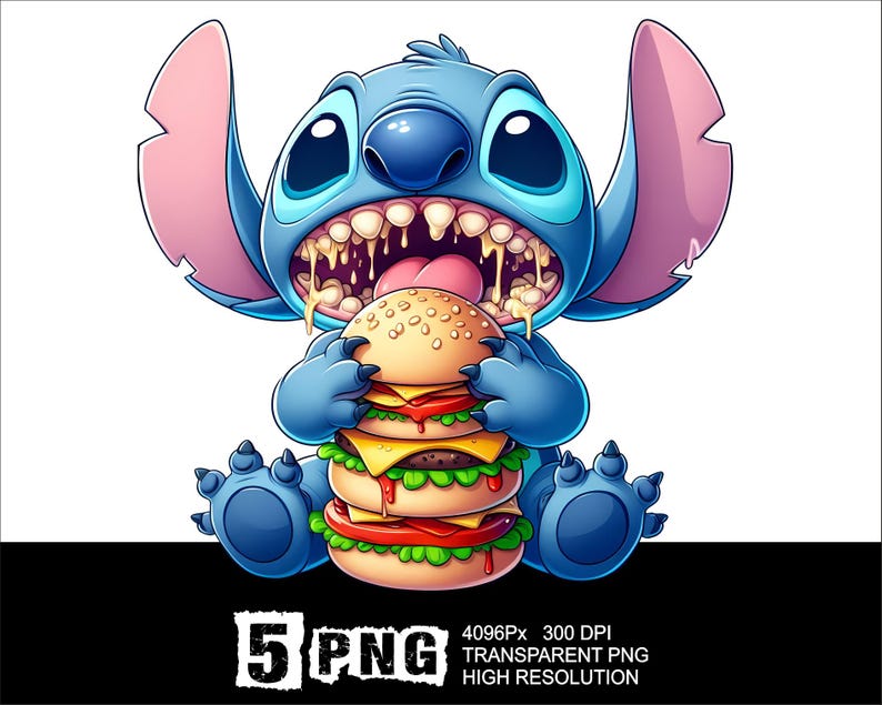 Stitch Hamburger Design 5 PNG Stitch Clipart High Resolution Png Design ...