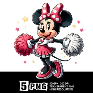 Minnie Cheer Girl Design 5 PNG Mouse Cheer Girl Clipart High Resolution ...