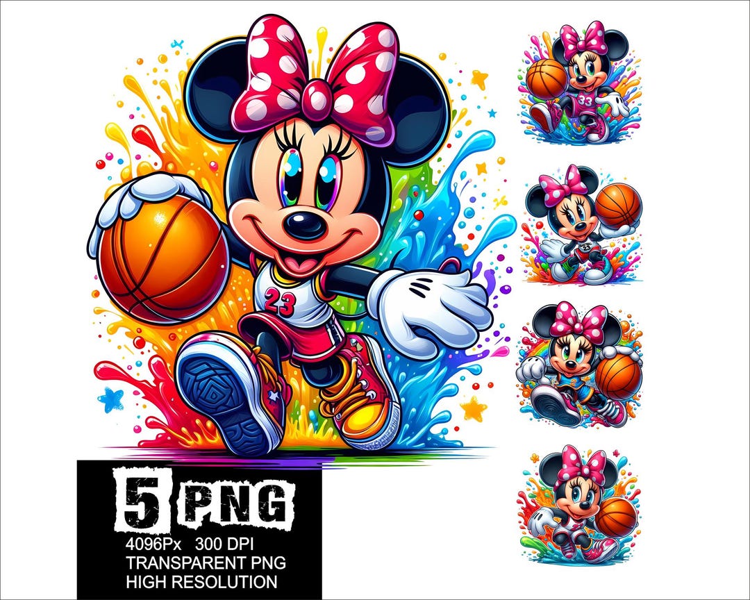 Minnie Basketball Girl Design 5 PNG Minnie Splash High Resolution Png ...