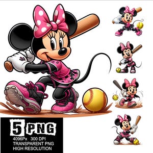 Minnie Softball Girl Design 5 PNG Minnie Clipart High Resolution Png ...