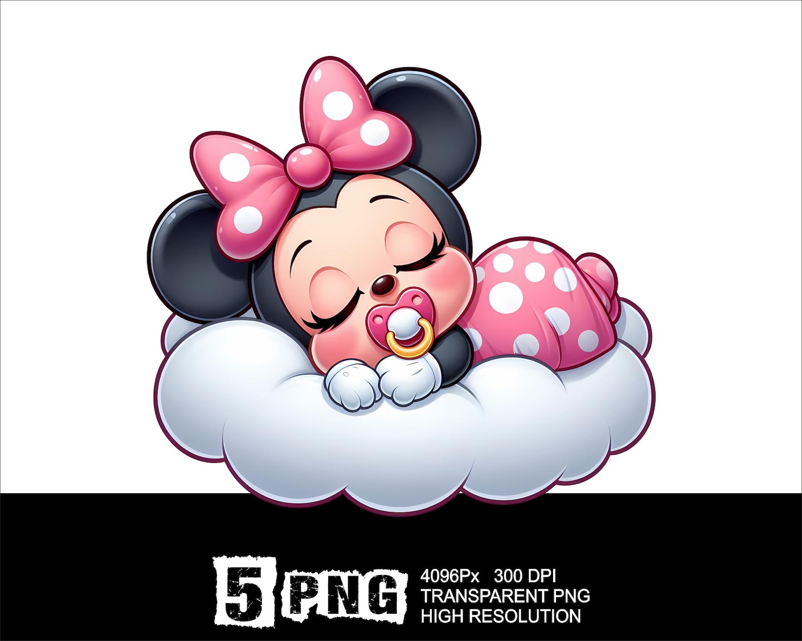 Sleeping Baby Minnie Design 5 PNG Minnie Clipart High Resolution Png ...
