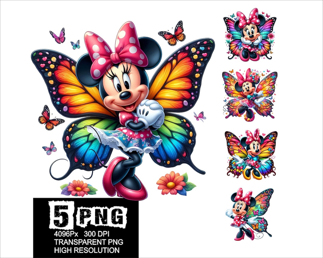 Minnie Butterfly Girl Design 5 PNG Minnie Clipart High Resolution Png ...