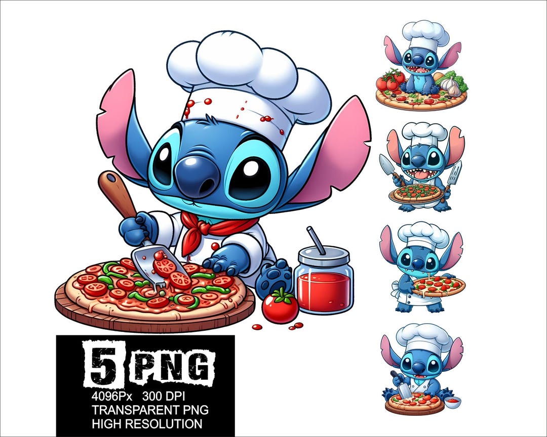 Stitch Pizza Chef Design 5 PNG Stitch Clipart High Resolution Png ...