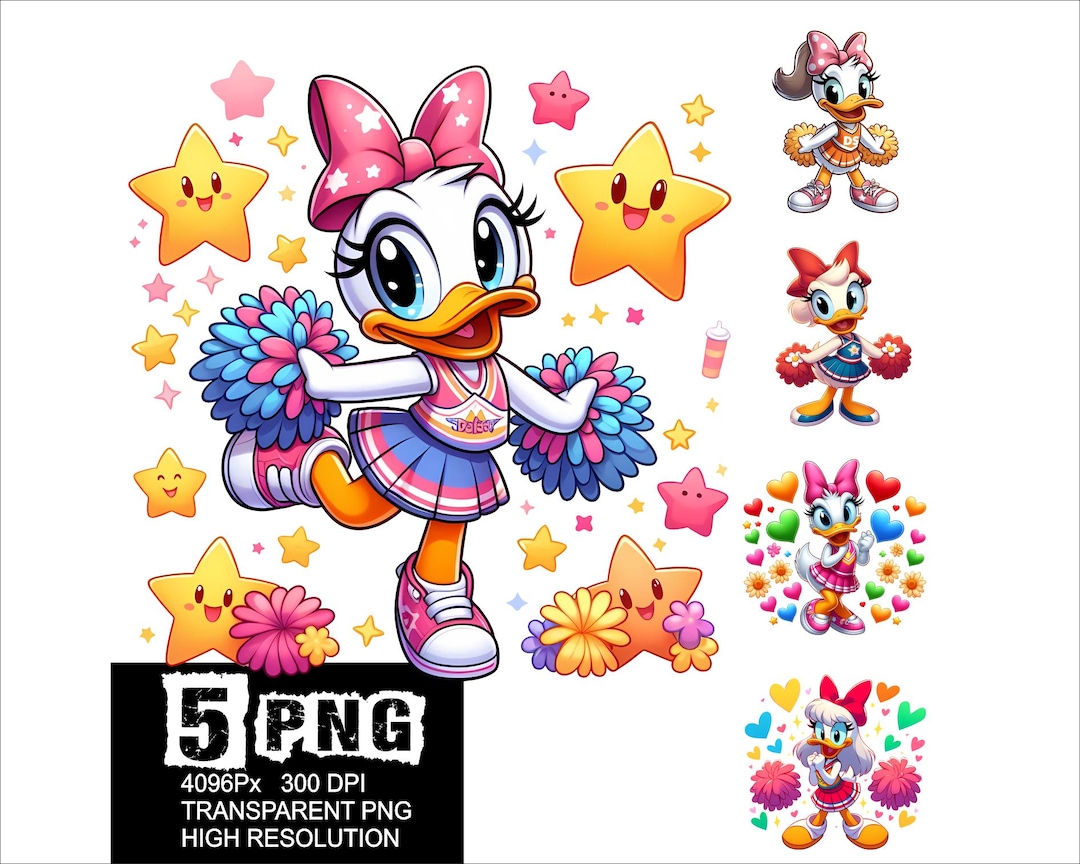 Daisy Cheer Girl Duck Design 5 PNG Duck Cheer Girl Clipart High ...