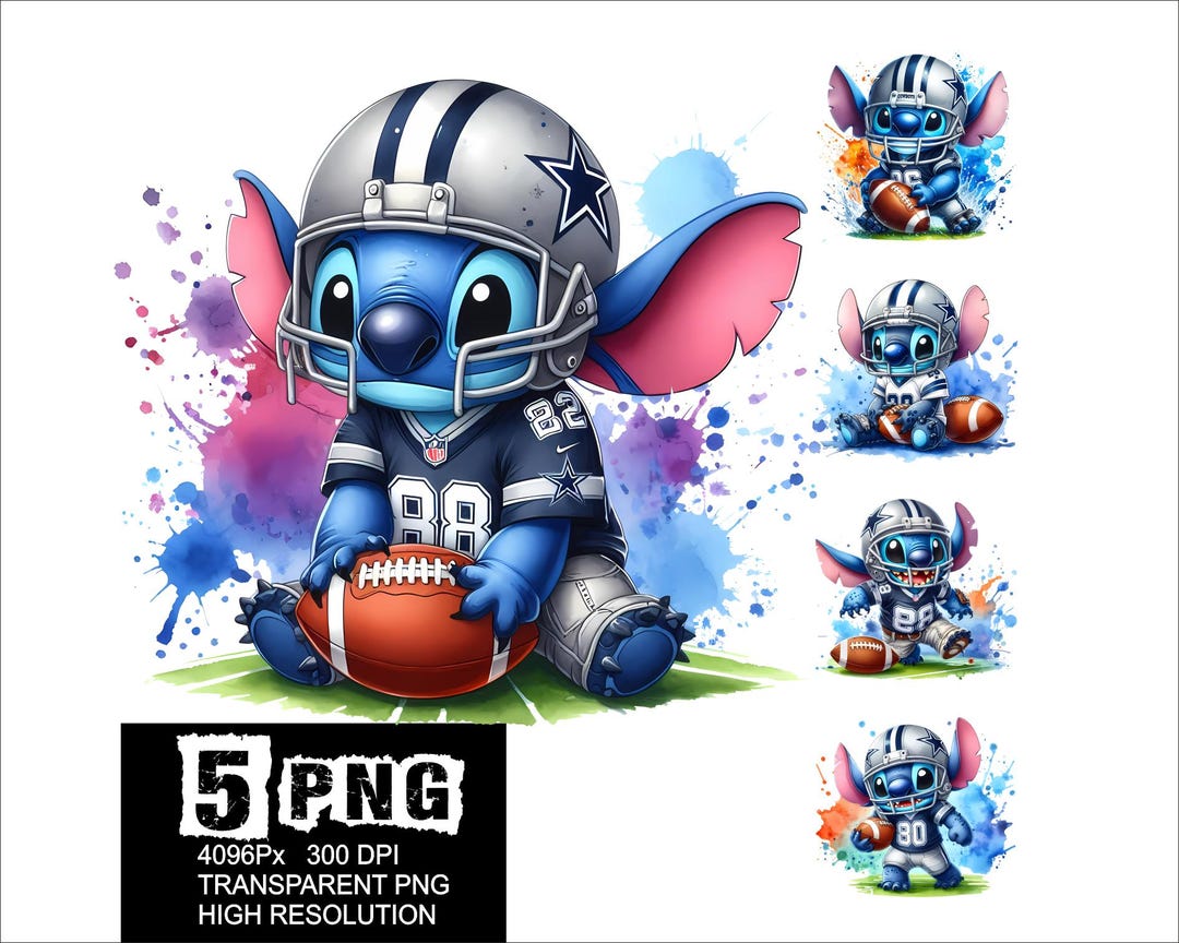 Stitch Football Cowboy 5 PNG Stitch Splash Design High Resolution Png ...