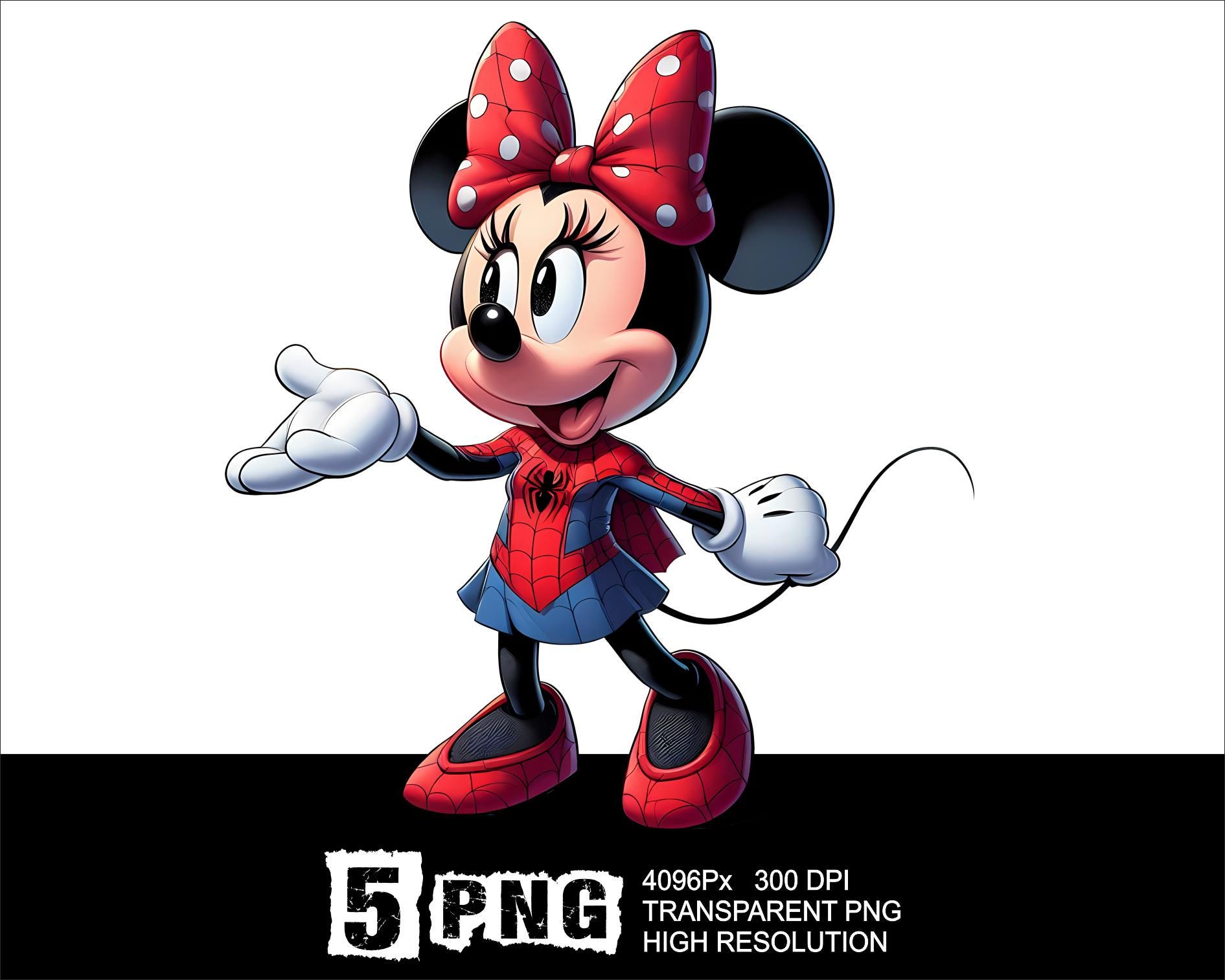Minnie Hero Girl Spider Design 5 PNG Mouse Girl Hero Clipart High ...