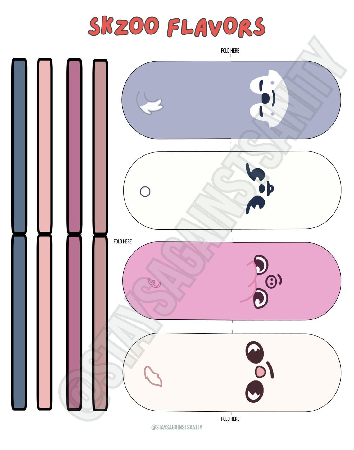 Stray Kids SKZOO Boba Set - Printable DIY Paper Craft Toy - Etsy