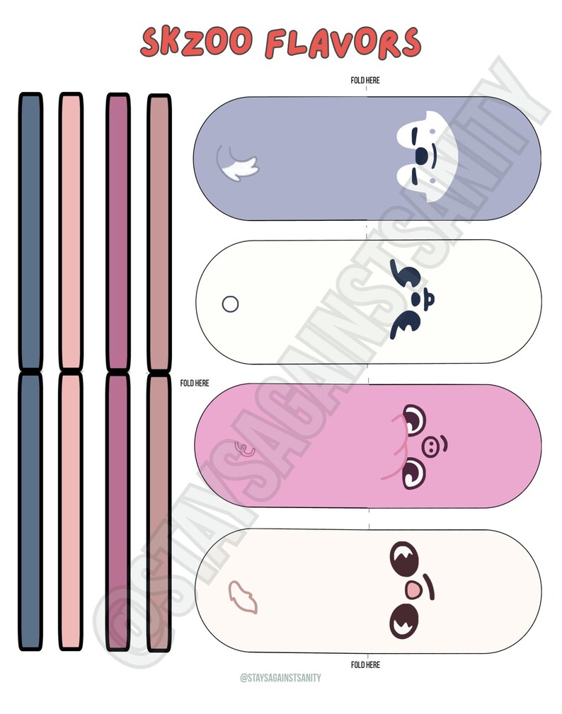 Stray Kids SKZOO Boba Set - Printable DIY Paper Craft Toy - Etsy