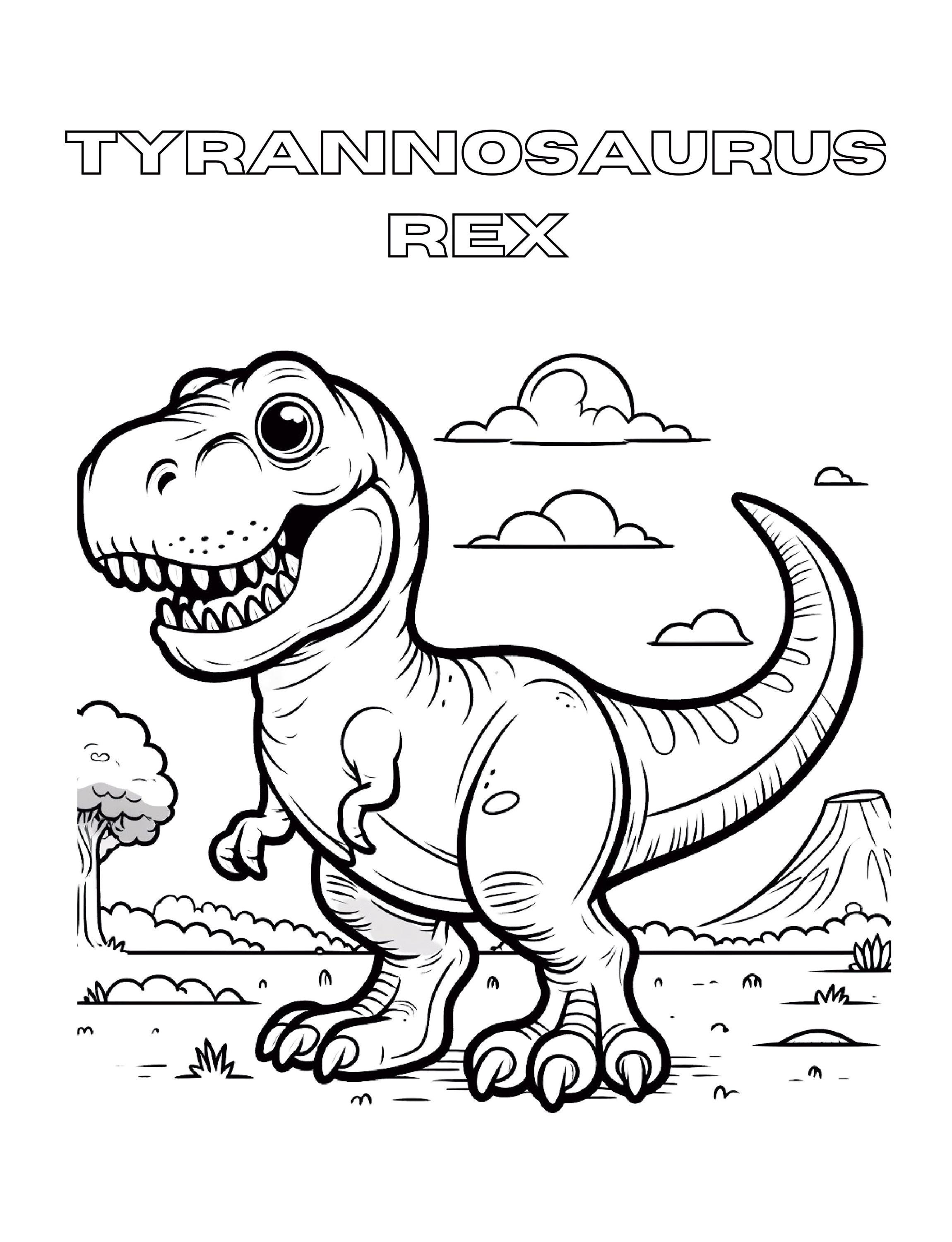 Dinosaur Coloring Pages for Kids – 30 Fun Printable Dino Outlines – T ...