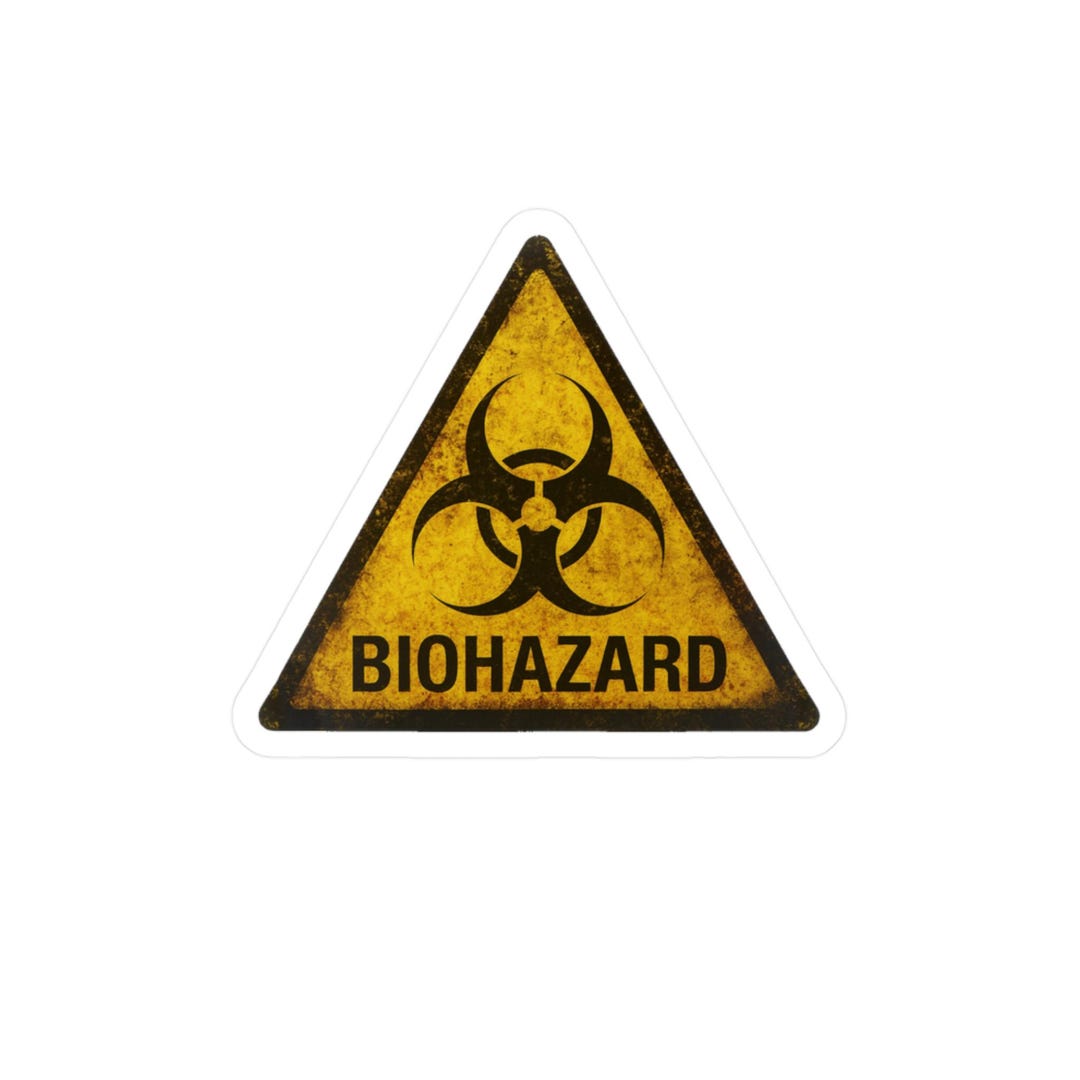 Biohazard Triangle Warning Sticker Zombie Chemical Toxic Hospital ...