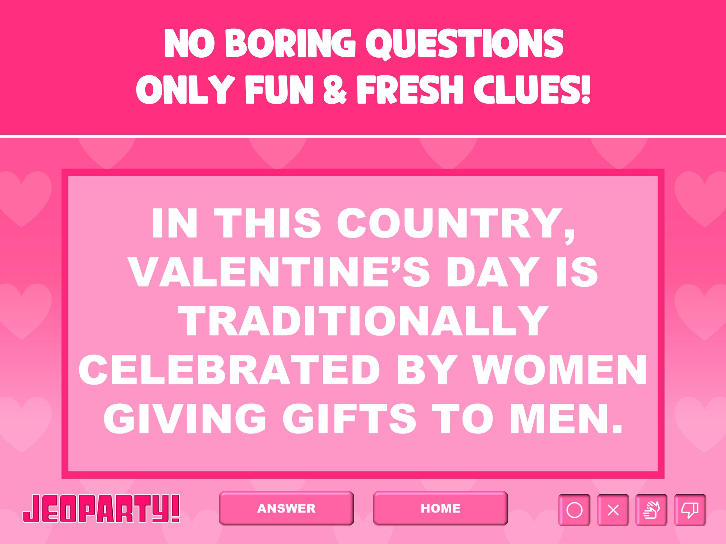 Powerpoint Valentine's Day Jeoparty Quizgame, Virtual Party for Couple ...