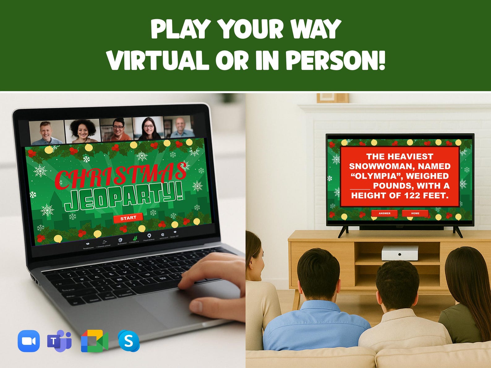 Powerpoint Christmas Jeopardy Game With Double, Score Sheet - Holiday ...