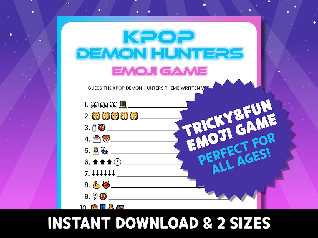 Emoji Game Kpop Demon Hunters Printable Party Games - Birthday ...