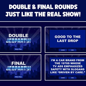 Editable TV Commercial Trivia Jeopardy Game, Family Night Office Party ...