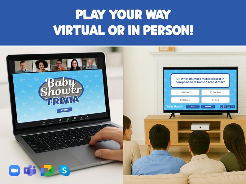 Virtual Baby Shower Trivia Game for Boy, Coworkers, Office, Zoom Online ...