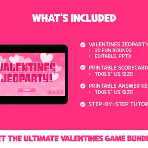 Powerpoint Valentine's Day Jeoparty Quizgame, Virtual Party for Couple ...
