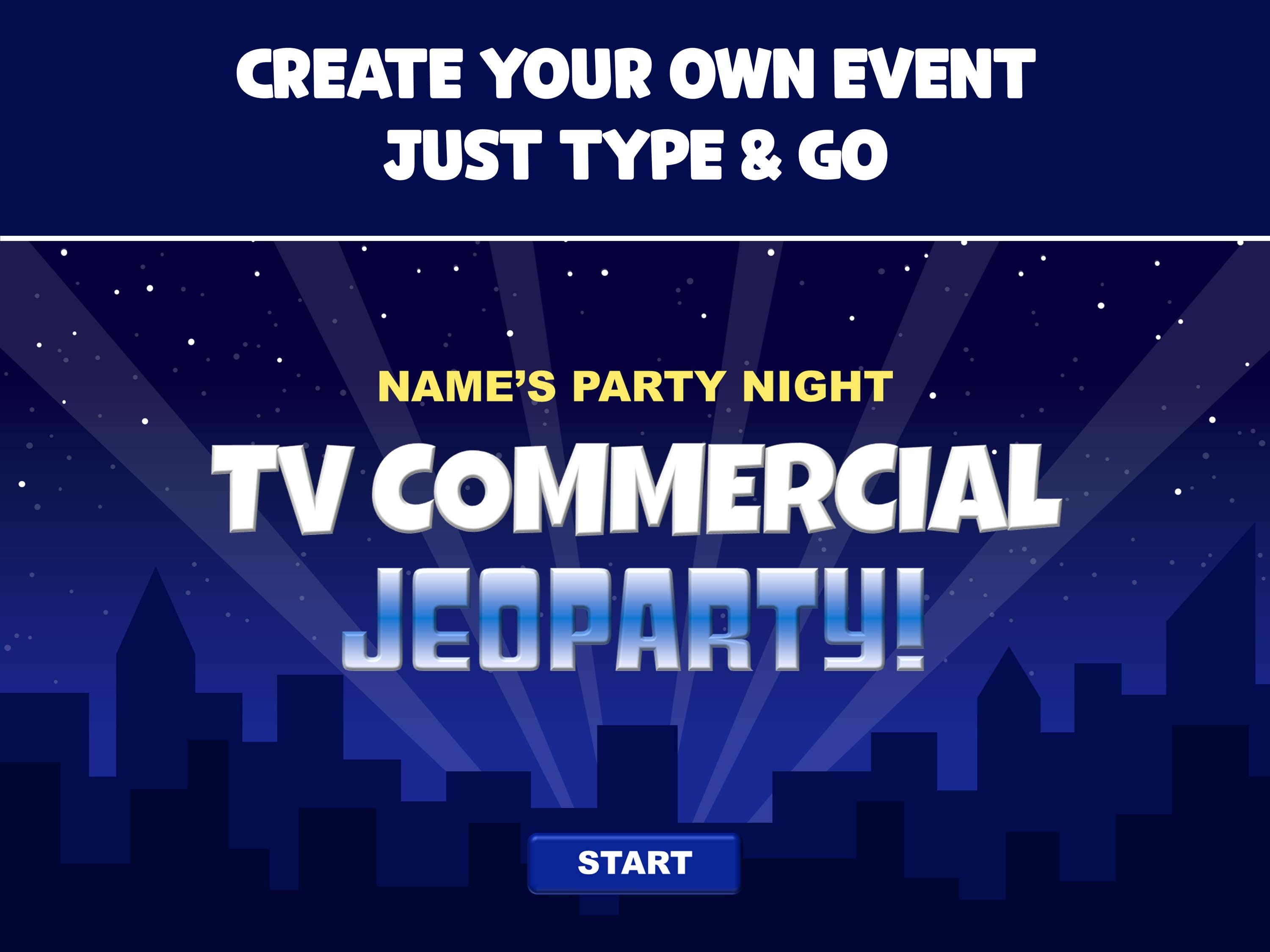 Editable TV Commercial Trivia Jeopardy Game, Family Night Office Party ...