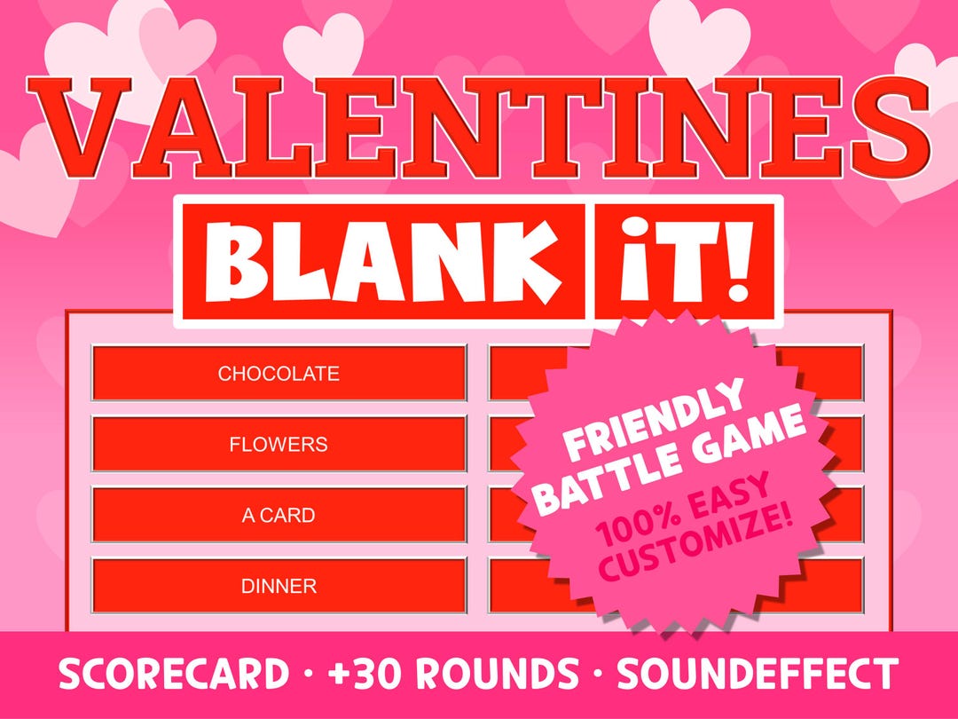 Clean Valentine's Friendly Powerpoint Game Blank It: Team Trivia for ...